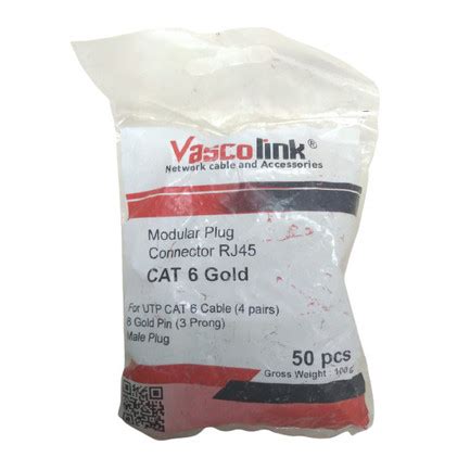 Promo Connector Vascolink Rj Cat Gold Plate Isi Pcs Kab Bekasi Karawang Computer