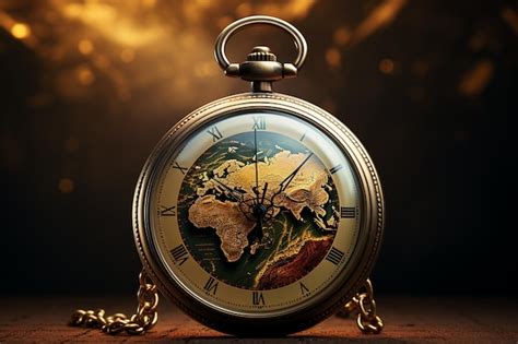 Premium Ai Image Global Timing Stopwatch With A Globe Generative By Ai