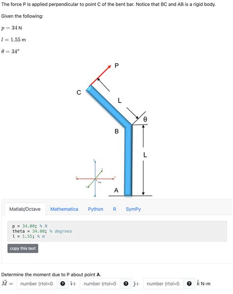 Solved The Force P Is Applied Perpendicular To Point C Of Chegg