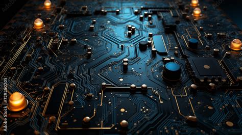 Electronic Circuit Board Close Up Cpu Chip On Motherboard Abstract 3d Render Of A Processor