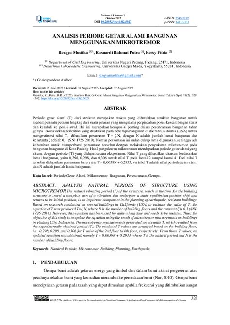 Pdf Analysis Natural Periods Of Structure Using Microtremor