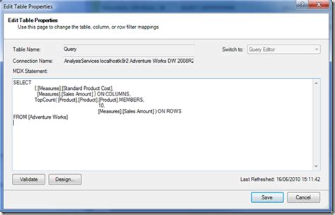 Using Ssas 20052008 As Powerpivot Data Source Direct Mdx Sqlbi