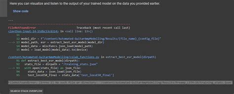 Filenotfounderror While Training The Model Neural Modelling Mod Audio Forum