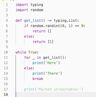 For Else Code Is Unreachable Issue Microsoft Pylance Release GitHub