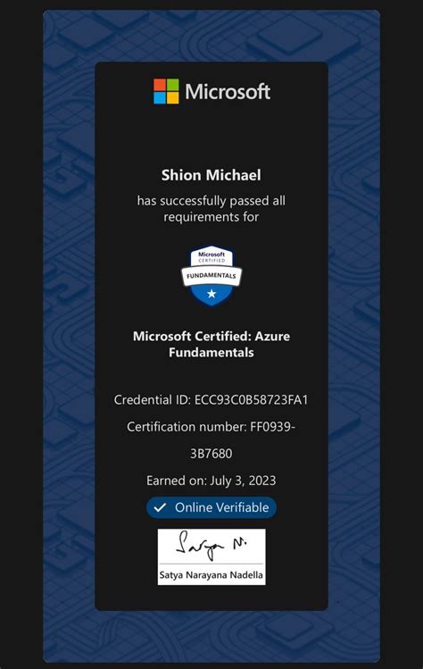 Shion Michael On Linkedin Az900 Azurecertification Azurecloud Azurecertified Intern2023