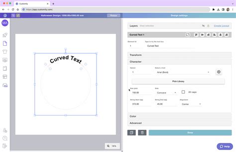 Curved Text Customily
