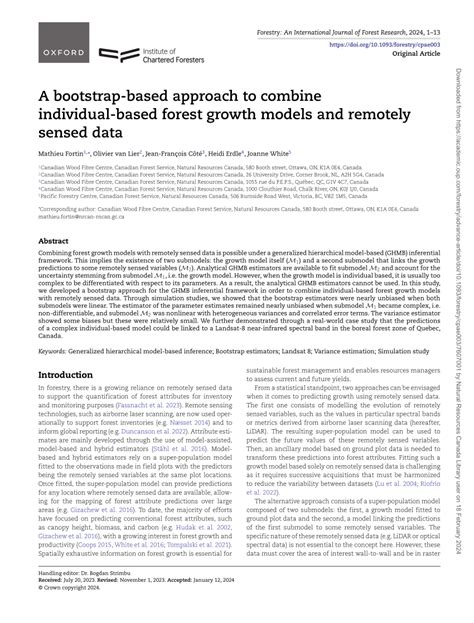 pdf a bootstrap based approach to combine individual based forest