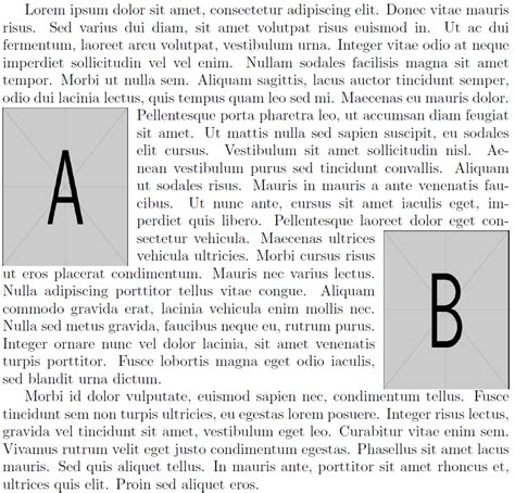 wrapfigure wrapping two figures in one paragraph tex latex stack