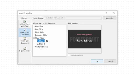 how to insert hyperlink in powerpoint powerpoint school