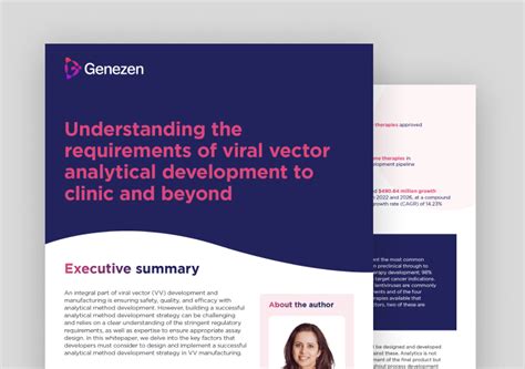 Understanding The Requirements Of Viral Vector Analytical Development To Clinic And Beyond Genezen