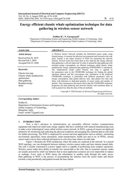 Energy Efficient Chaotic Whale Optimization Technique For Data Gathering In Wireless Sensor