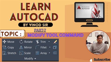 Autoacd For Beginners Modify Tool Commands In Hindi Cad Cam Design