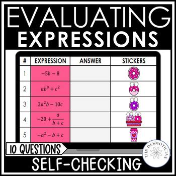 Order Of Operations Activity Evaluating Expressions By The Desmotician