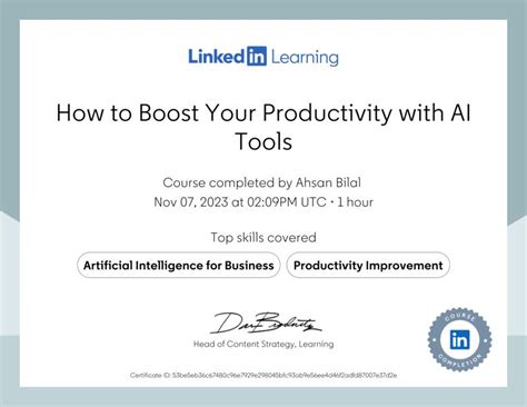 ahsan bilal on linkedin certificate of completion