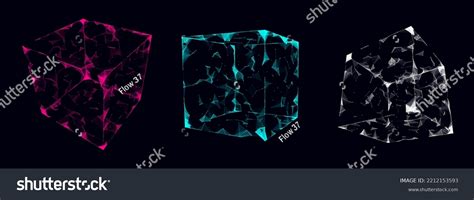 Set Distorted Wireframe Cubes Different Sides Stock Vector Royalty Free 2212153593 Shutterstock