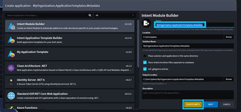Metadata Installation Intent Architect