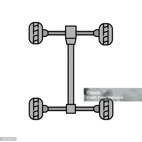 섀시 바퀴 차량 라인 아이콘 색 자동차 수리 일러스트 아이콘의 요소입니다 서명 기호는 웹 로고 모바일 앱 Ui Ux에 사용할 수 있습니다 0명에 대한 스톡 벡터 아트 및