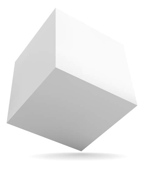 premium vector 3d cube in perspective realistic box shadow render