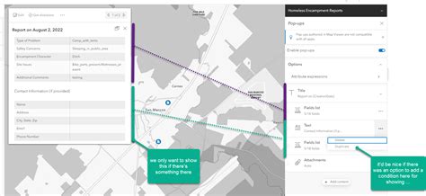 map viewer enable pop up elements with conditions esri community
