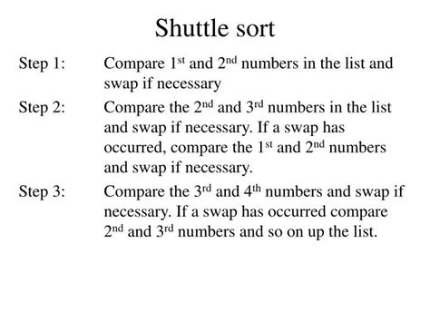 Ppt Shuttle Sort Powerpoint Presentation Free Download Id5275432