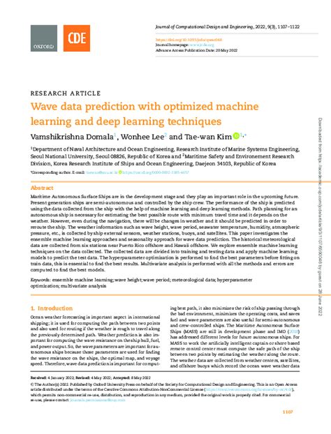 Pdf Wave Data Prediction With Optimized Machine Learning And Deep