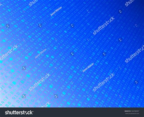 Blue Hexadecimal Data Computer Code Background Stock Illustration