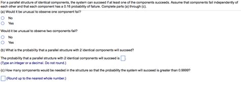 solved for a parallel structure of identical components the