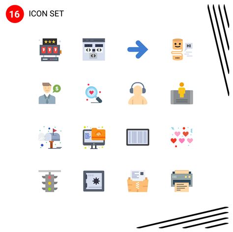 Set Of 16 Modern Ui Icons Symbols Signs For Work Big Think Arrow Interface Conversational