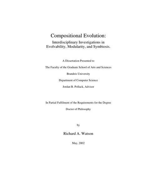 Pdf Compositional Evolution Interdisciplinary Investigations In