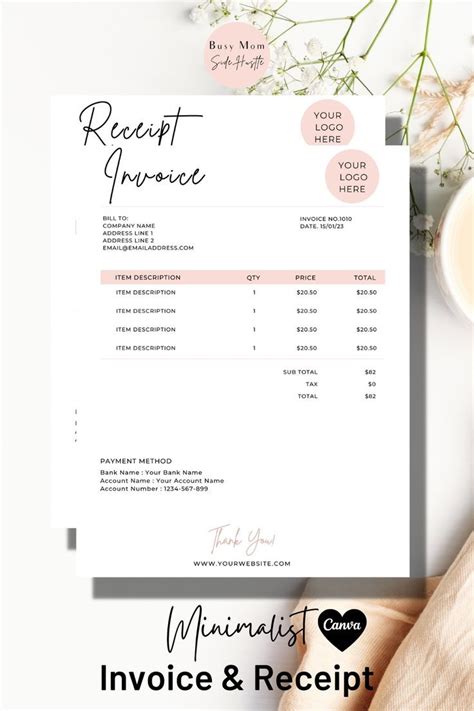 Invoice Template Canva Artofit