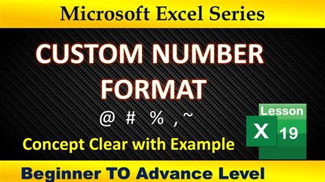 Custom Format In Excel Microsoft Excel Series Custom Format With