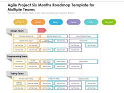 Agile Project Six Months Roadmap Template For Multiple Teams Presentation Graphics