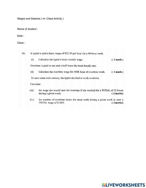 5036790 Interactive Worksheet On Wages And Salary