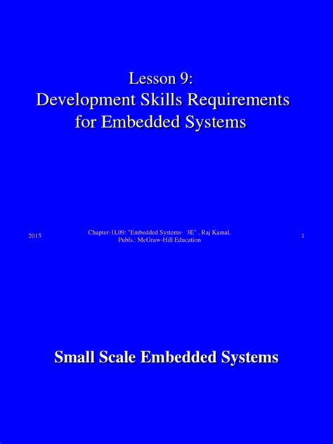 development skills requirements for embedded systems lesson 9 pdf embedded system