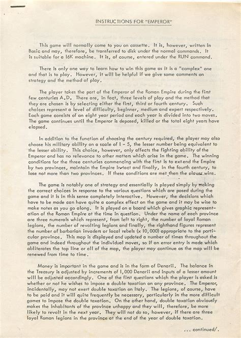 Emperor Software Game Computing History