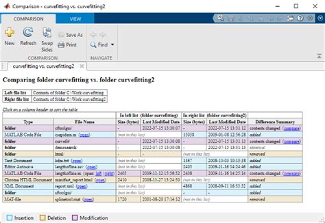 compare files and folders and merge files matlab and simulink