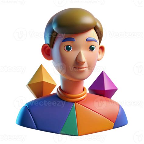 Stunning Classic Portrait Of A Person Composed Of Geometric Shapes Brightly Colored Abstract