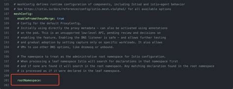 rootnamespace is set to null in helm install · issue 42155 · istio