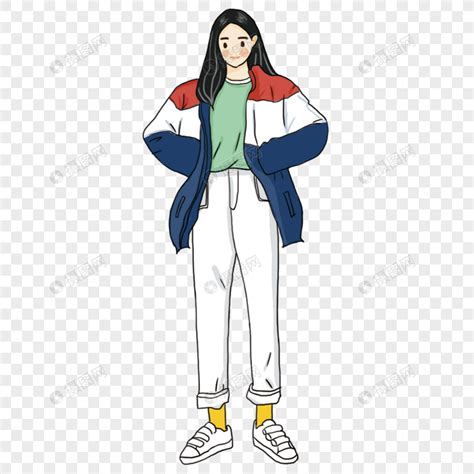 插画长发女孩元素素材下载 正版素材 摄图网