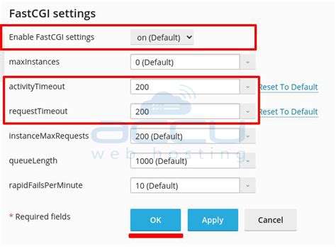 a website hosted in plesk for windows fails to load the fastcgi