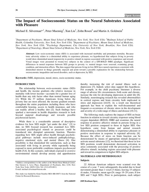 Pdf The Impact Of Socioeconomic Status On The Neural Substrates