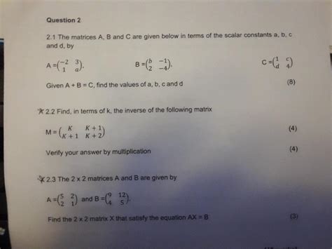 [solved] question 2 2 1 the matrices a b and c are given