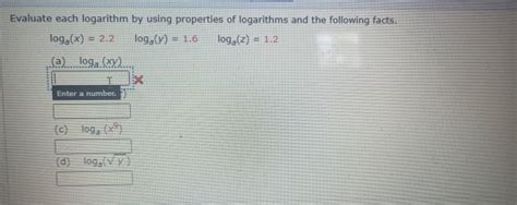 Solved Evaluate Each Logarithm By Using Properties Of Chegg Com