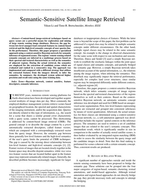 pdf semantic sensitive satellite image retrieval