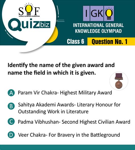 Sof Igko Quiz Class 6 Science Olympiad Foundation
