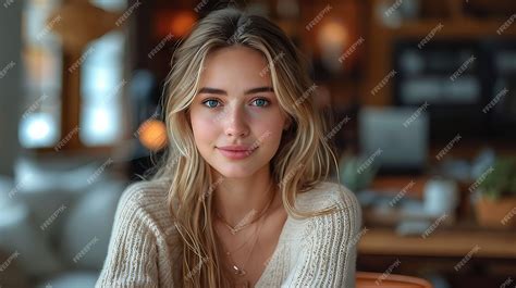 Premium Photo A Young Influencer Girl Runs A Vlog From Home Ai