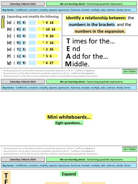 4 2 4h Factorising Quadratics Expressions Clicker Pdf Factorization Quadratic Equation