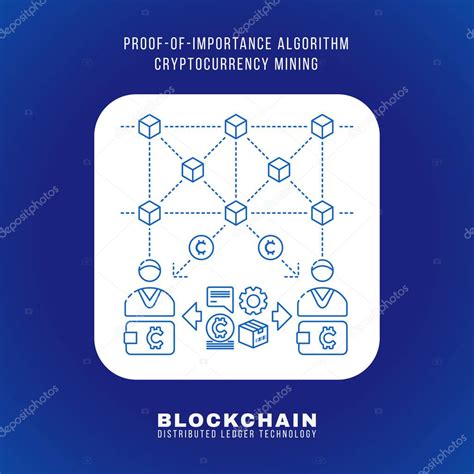 Vector Esquema Diseño Blockchain Prueba De Importancia Algoritmo Criptomoneda Poi Principio