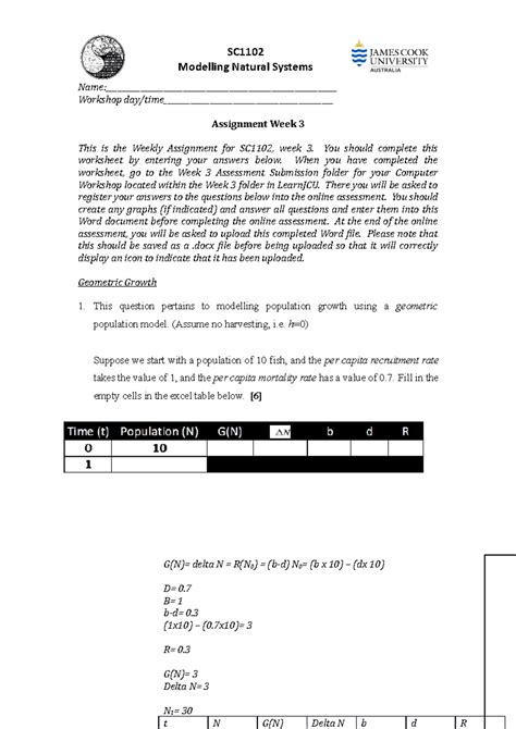 Sc1102 Assignment Week 3 Name