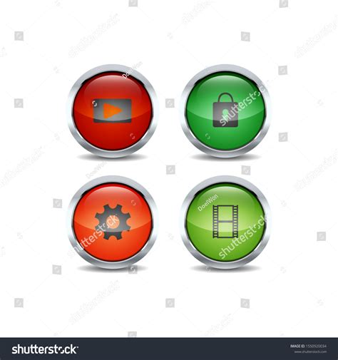 D Ui Circle Button Icon Set Stock Vector Royalty Free Shutterstock